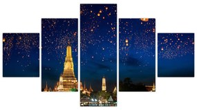 Obraz - Lampióny štěstí, Bangkok (125x70 cm)