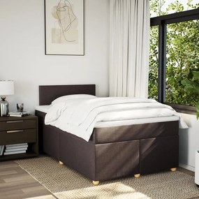 Box spring postel s matrací tmavě hnědá 120x200 cm textil 3288943