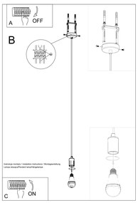 Závěsné svítidlo Edison, černé tělo svítidla, výběr z 10 barev kabelu
