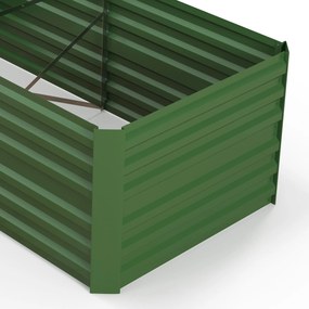 Vyvýšený zahradní záhon Outsunny z oceli, rostlinný záhon, studený rám, skládatelná nádoba na rostliny 180x90x60cm pro zahradu, balkon, terasu, zelen…