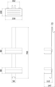 Mexen Brin-2, závěsný koupelnový košík, měděná matná, 70A8842-65