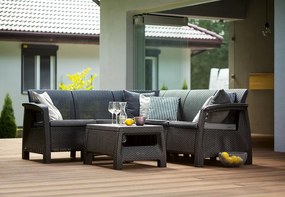 Allibert CORFU RELAX set antracit + šedé podušky