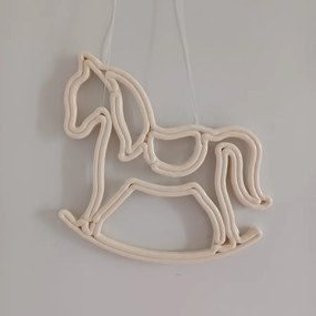 ECOprint vánoční ozdoba koníček 30 cm bílá, 3D tisk, plast, venkovní