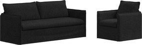 Set pohovek 2 ks Černá Textil 3407613