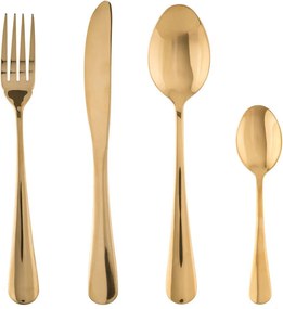 Sada jídelních příborů z nerezové oceli, praktické příbory zlaté barvy v moderním stylu
