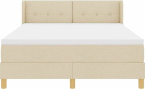 Postel s boxspringem s čelo Krémová 200 x 160 cm textil 3341305