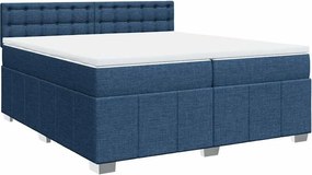 Box spring postel s matrací modrá 200x200 cm textil 3289495