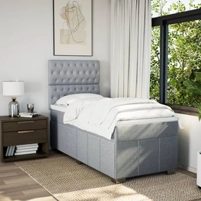 Box spring postel s matrací světle šedá 80 x 200 cm textil 3293802