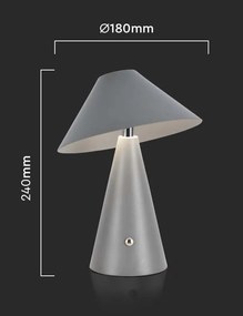 LED Solution Šedá LED stolní nabíjecí lampa 240mm 3W