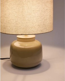 Béžová keramická stolní lampa s textilním stínidlem (výška 40 cm) Tay – Kave Home