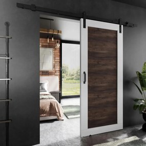 Posuvné dveře LOFT ADIO 1 bílý + tmavý jasan 90