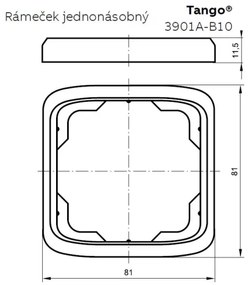 ABB Tango rámeček šedá 3901A-B10 S