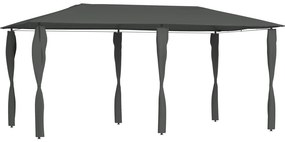 Altán s krytými sloupky 2,98 x 5,3 x 2,59m antracitový 160 g/m² 313619