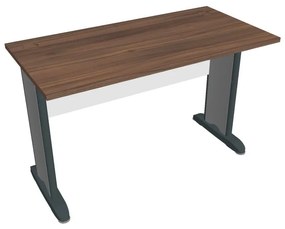 Stůl pracovní rovný 120 cm hl. 60 cm - Hobis Cross CE 1200 Dekor stolové desky: ořech, Dekor lamino podnože: bílá, Barva nohou: černá