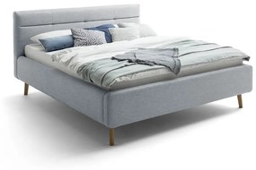 Dvoulůžková postel anika s úložným prostorem 140 x 200 cm světle modrá MUZZA