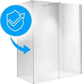 BPS-koupelny 2-dílná sprchová zástěna Walk-in HYD-SH07-D-CR 80x90, chrom/transparent - bez vaničky