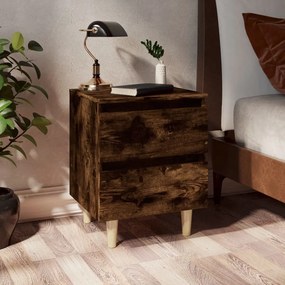 Noční stolek masivní dřevěné nohy kouřový dub 40 x 35 x 50 cm - Default Title