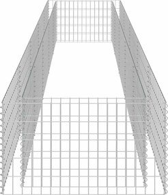 Gabionový vyvýšený záhon pozinkovaná ocel 450 x 90 x 50 cm 143553