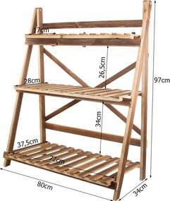 Verk Group Květináč vysoký stojící dřevěný záhon 3patrová knihovna