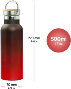 BAAGL Termoláhev s bambusovým víčkem Gradient červeno-černá 500 ml