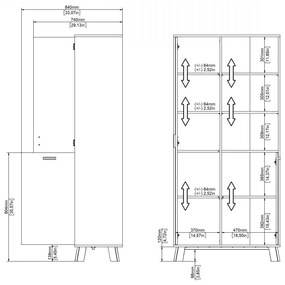 Tvilum Knihovna Iker 719 jackson hickory/bílá