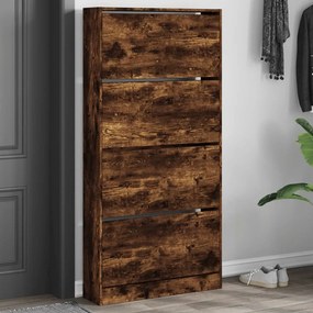 Botník se 4 výklopnými zásuvkami kouřový dub 80 x 21 x 163,5 cm 3214368