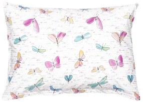 SCANquilt povlak KLASIK motýlci+text bílopastelová 50 x 70 cm