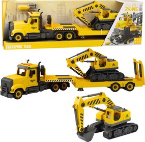 LEAN Toys Nákladní auto, odtahovka, model ke složení, DIY, pásové rypadlo, světla, zvuky