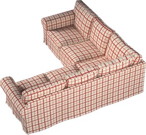 Potah na pohovku IKEA  Ektorp rohová barva červená látka vzorované
