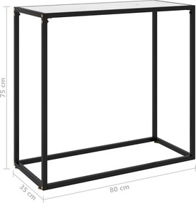 Konzolový stolek bílý 80 x 35 x 75 cm tvrzené sklo 322809