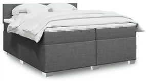 Box spring postel s matrací tmavě šedá 200x200 cm textil 3288296