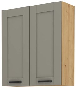 Horní dvoudveřová kuchyňská skříňka Lucid 80 G 90 2F (dub artisan + claygrey). 1045504