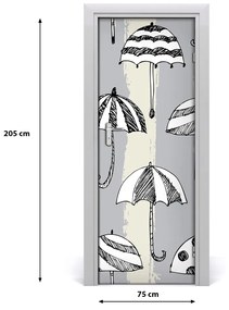 Samolepící fototapeta na dveře Deštníky 75x205 cm