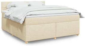 Box spring postel s matrací krémová 180x200 cm textil 3289064