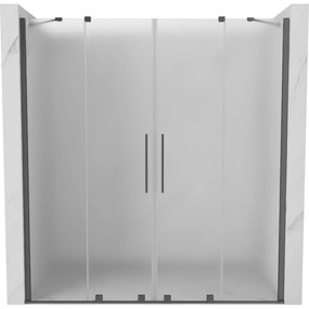 Mexen Velar Duo, posuvné sprchové dveře do otvoru 180 cm, 8mm sklo námraza, broušený grafit, 871-180-000-32-95