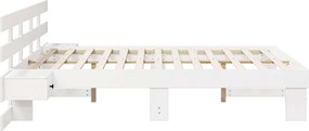 Rám postele s čelo Bílá 150 x 200 cm Masivní borové dřevo 3385686