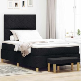 Postel s boxspringem s čelo Černá 190 x 120 cm textil 3344361