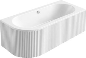 Asymetrická akrylátová vana s krycím panelem REA ORION STRIPE Pravá 170x75 cm, bílá