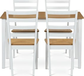 Jídelní set 1+4, rozměr stolu, MDF, dýha, masivní nohy, moření dub (120 x 75) cm