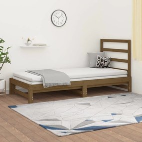 vidaXL Výsuvná postel 2x (90 x 200) cm masivní borovice [3108302] Barva: Bílá