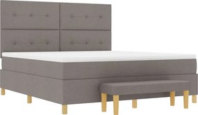 Postel s boxspringem s čelo Taupe 200 x 180 cm textil 3344321