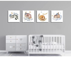 Obrazy v sadě 4 ks 30x30 cm Good Night – Wallity
