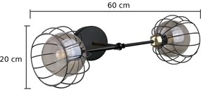 Nástěnné svítidlo SOLO BLACK 2xE27/60W/230V černá/zlatá