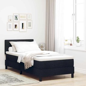 Postel s boxspringem s čelo Černý 100 x 200 cm textil 3338666