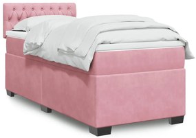 Box spring postel s matrací růžová 80 x 200 cm samet 3288473