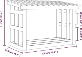 vidaXL Stojan na dřevo 108x64,5x77 cm masivní borovice [822432] Barva: Bílá