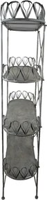 Šedý kovový retro stojan na květiny Storage rack - 91*36*168 cm