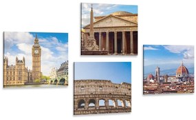Set obrazů oslnivá města - 4x 60x60 cm