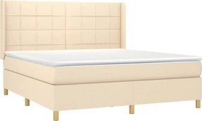 Box spring postel s matrací krémová 180x200 cm textil 3132014