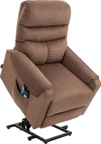 HOMCOM TV křeslo polohovací elektrické s masážní funkcí vyhřívání polohovací funkce polyester světle hnědá 79x97x103cm pro pohodlí a relaxaci | Aosom…